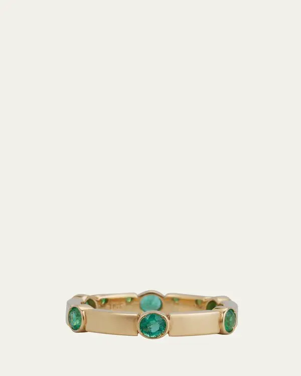 Ileana Makri 18k Yellow Stepping Stones Ring With Emeralds - Gold