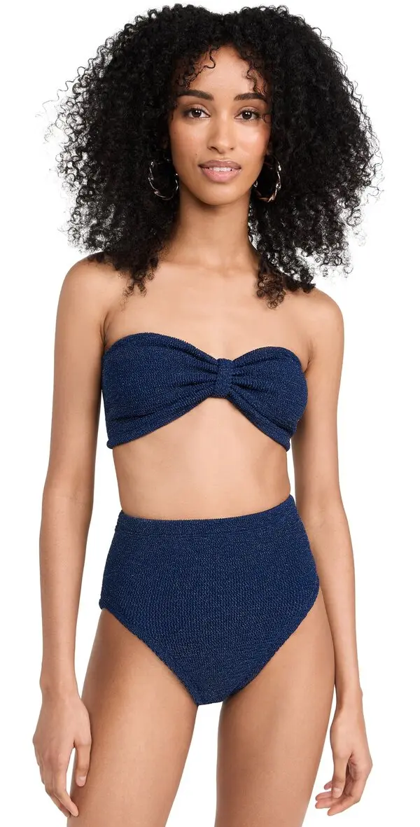 Hunza G Ruby Bikini Set - Navy/silver