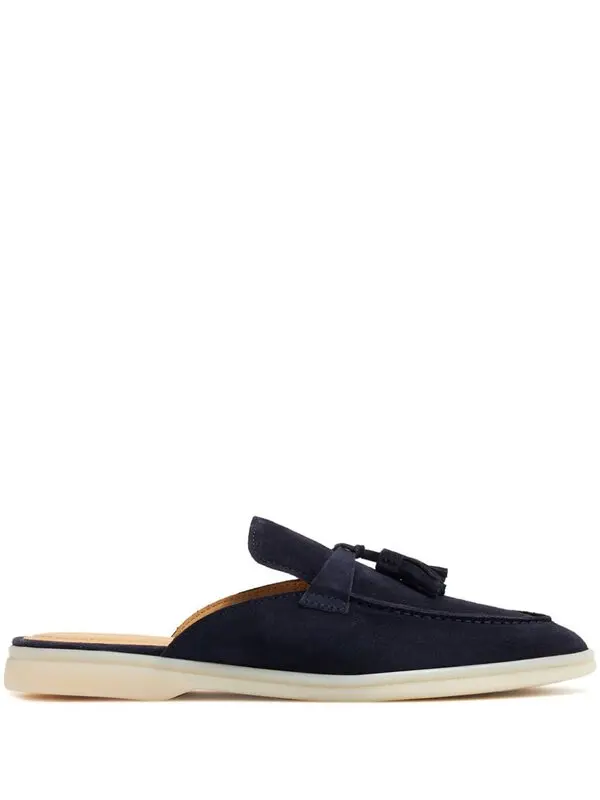 SCAROSSO Lucrezia Suede Mules - Blue