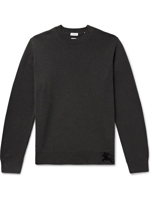 Burberry Logo-Intarsia Cashmere Sweater In Gray - 50% Off  display picture 2