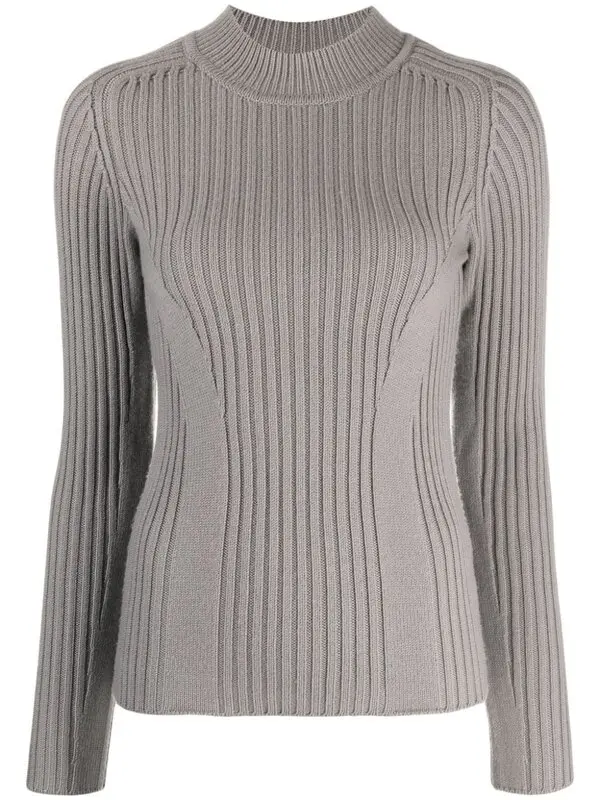 Calvin Klein Mock-neck Ribbed Knit Jumper