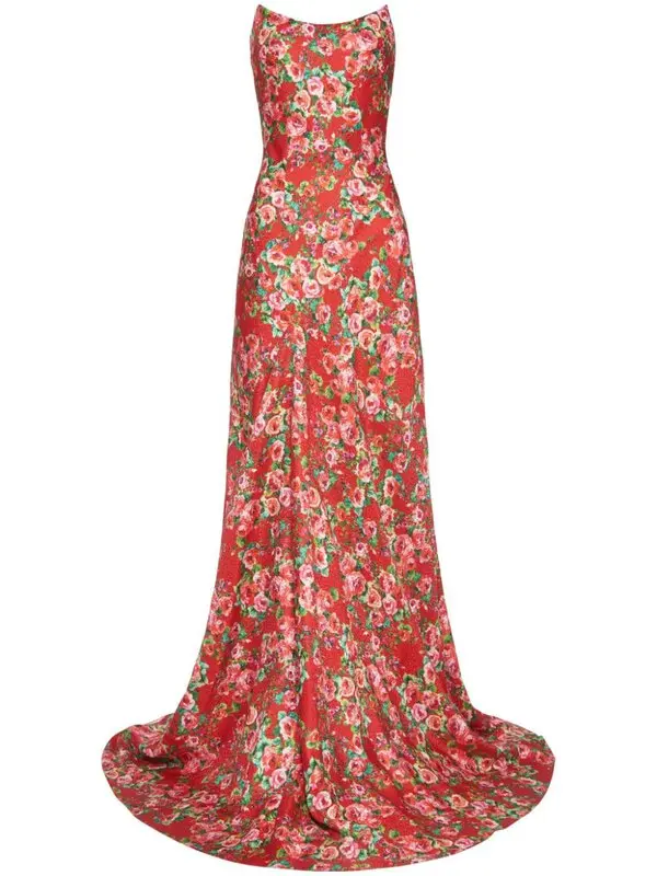 MARKARIAN Tallulah Rose-print Silk Gown