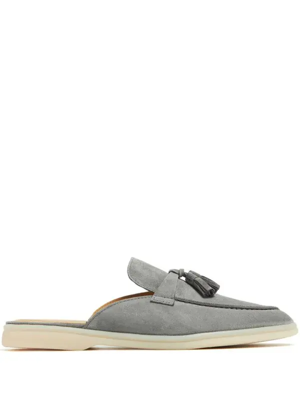 SCAROSSO Lucrezia Suede Mules - Grey