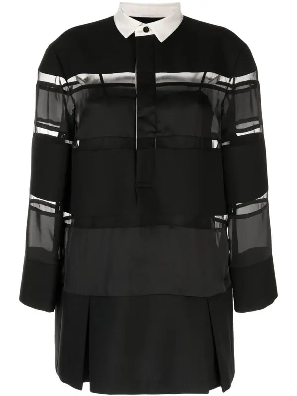 Sacai Contrasting-collar Panelled Minidress