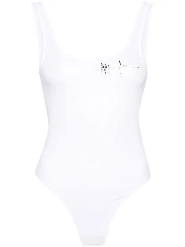MUGLER Signature Logo-print Bodysuit