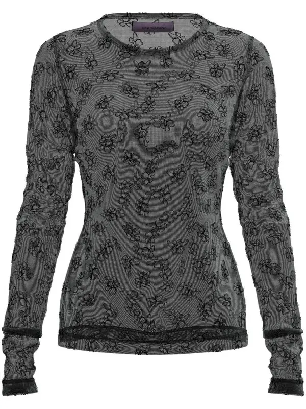 MARGHERITA MACCAPANI Floral-print Mesh T-shirt