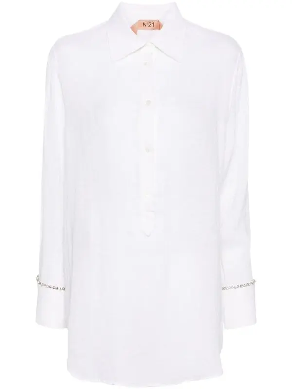 N°21 Gem-detailed Tunic - Neutrals