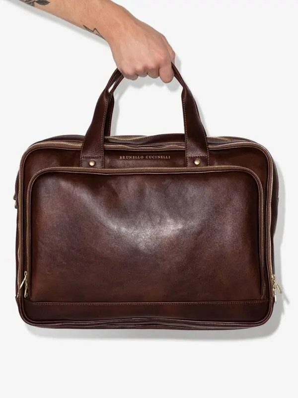 Brunello Cucinelli Leather Briefcase - Brown