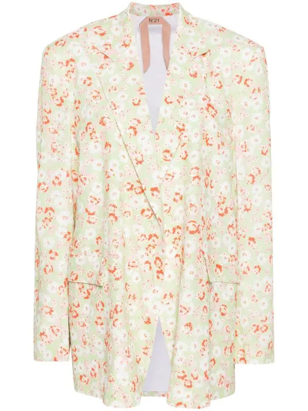 N°21 Floral-print Crepe Blazer