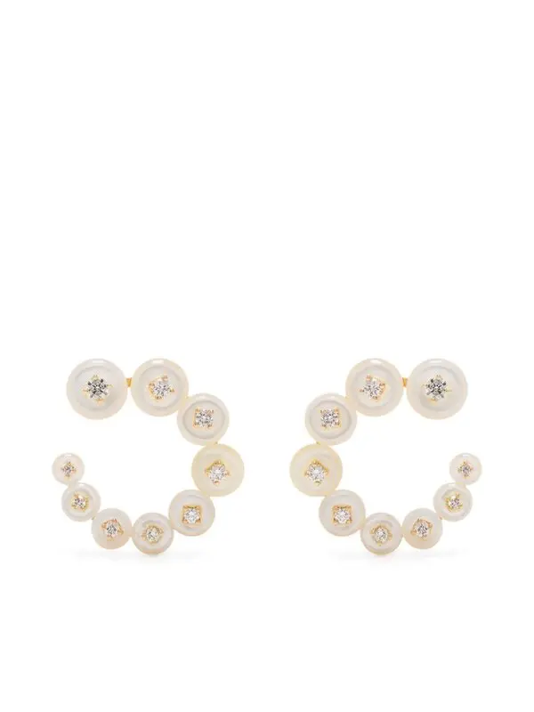 Fernando Jorge 18k Yellow Diamond And Pearl Earrings