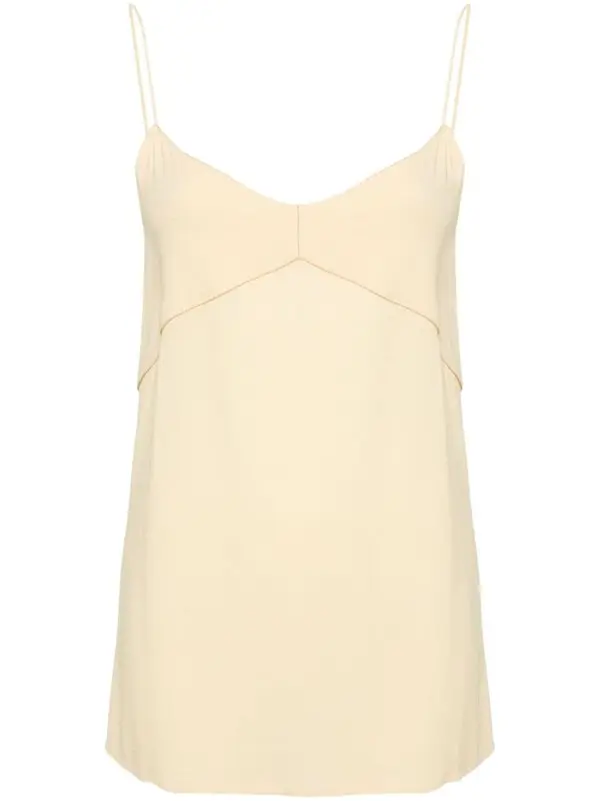 Fabiana Filippi Beaded-trim Crepe Tank Top - Yellow