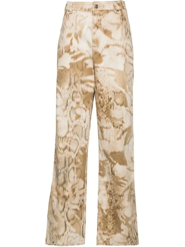 Blumarine Snake-print Boyfriend Jeans