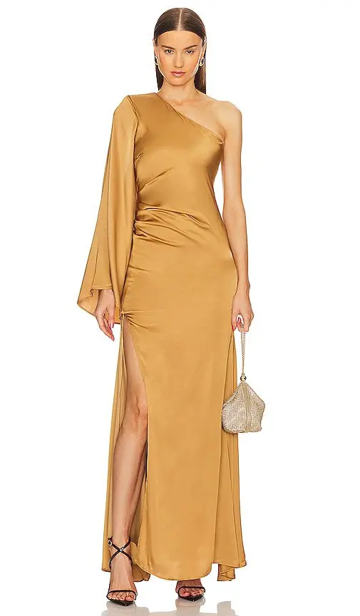 MICHAEL COSTELLO X Mae Gown In Metallic - Gold | Editorialist
