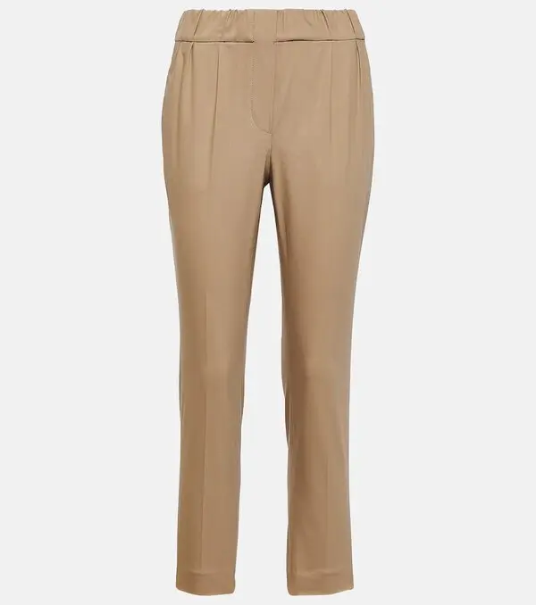 Brunello Cucinelli Cotton-blend Twill Chinos - Beige