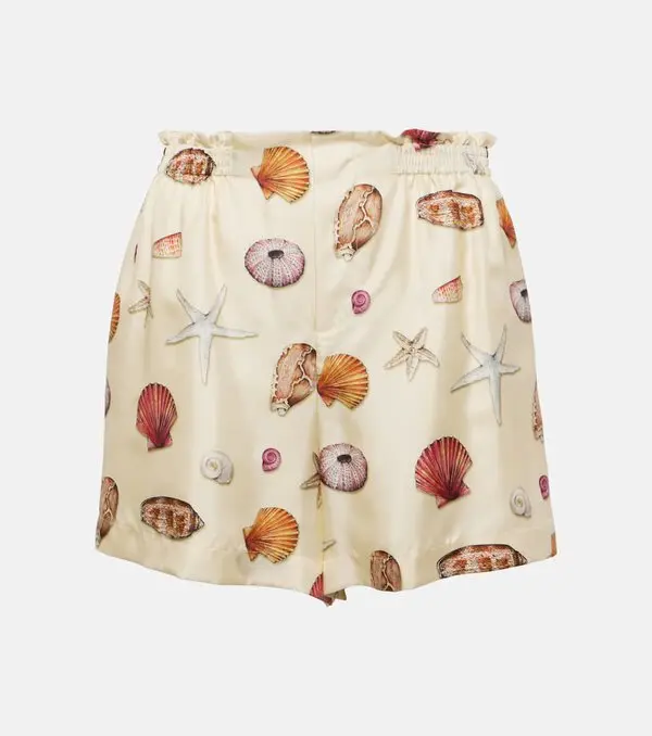 Chloé High-rise Printed Silk Shorts