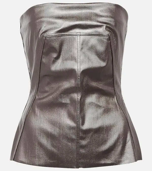 Rick Owens Lido Coated Denim Corset - Grey