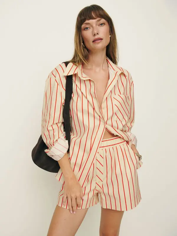 REFORMATION Billy Board/boxer Short - Resort Stripe