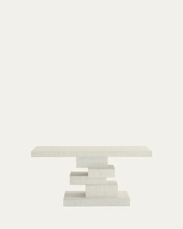 Jonathan Adler Cubist Console - Ivory Raffia | Editorialist