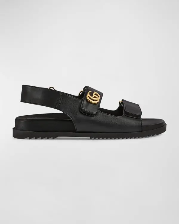 Gucci Moritz Monogram Slingback Sandals 1000 Nero Editorialist