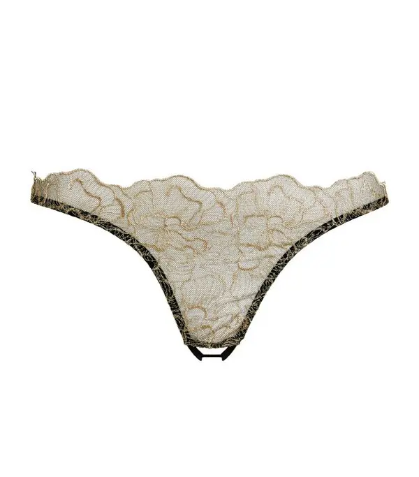 COCO DE MER Lace Open Briefs - Gold | Editorialist
