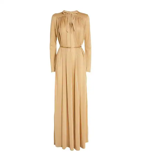 Zimmermann Maxi Long-Sleeve Dress In Gold - 30% Off | Editorialist