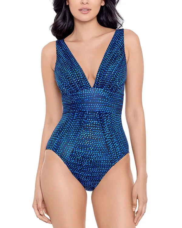Miraclesuit Dot Com Odyssey V Neck One Piece Swimsuit
