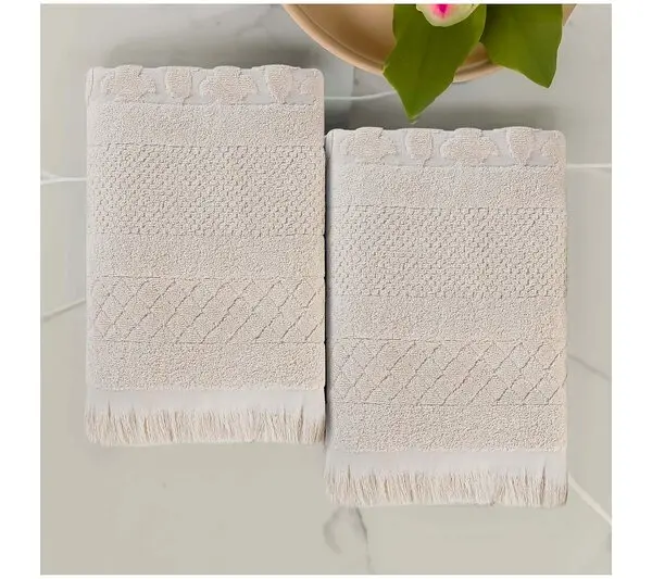 SUPERIOR Rolla Cotton Geometric Jacquard Bath S Heet Set Of 2