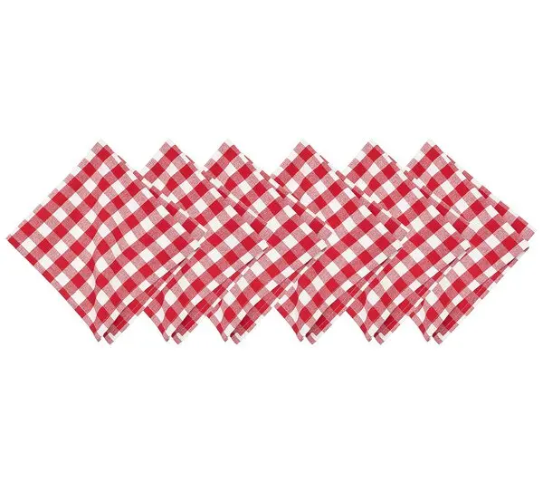 VALERIE PARR HILL Ashford Set Of 6 Red Napkins Valerie