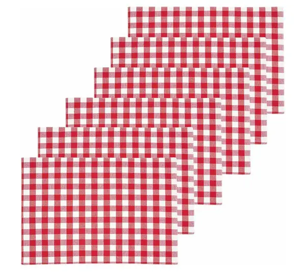 VALERIE PARR HILL Ashford Red Placemat Set Of 6 Valerie
