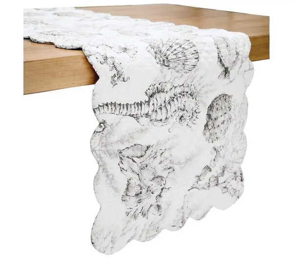 VALERIE PARR HILL Fenwick Isle 14' X 51' Cotton Quilted Table Run Ner Valerie