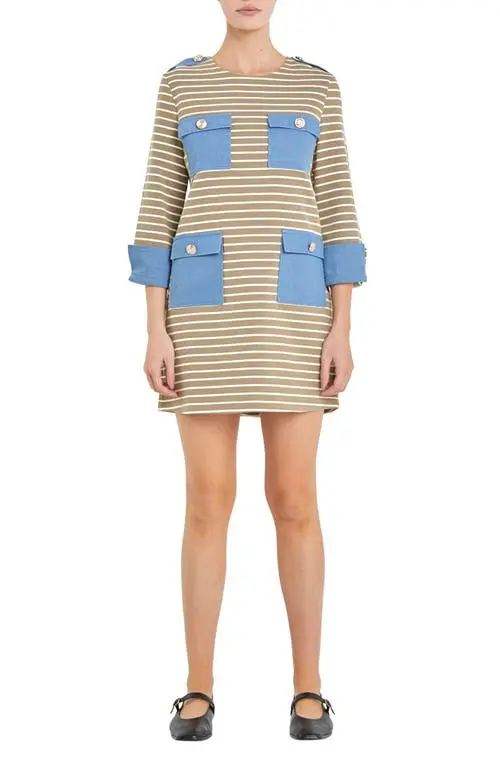 English Factory Stripe Pocket Minidress