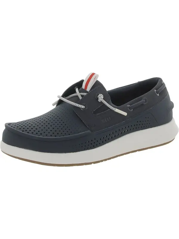 Reef Swellsole Skipper Faux Leather Slip On Boat Shoes - Blue ...