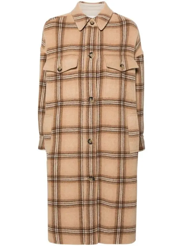 Isabel Marant Fontizia Checked Coat - Neutrals