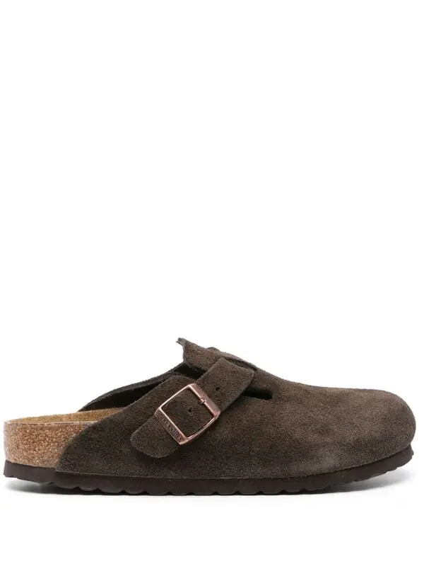 BIRKENSTOCK Boston Suede Slippers - Brown