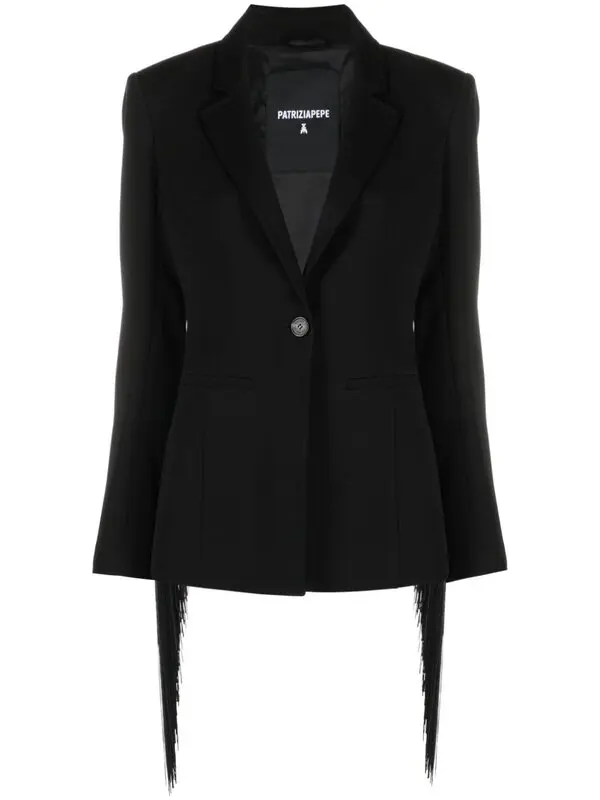 Patrizia Pepe Fringed Twill Blazer