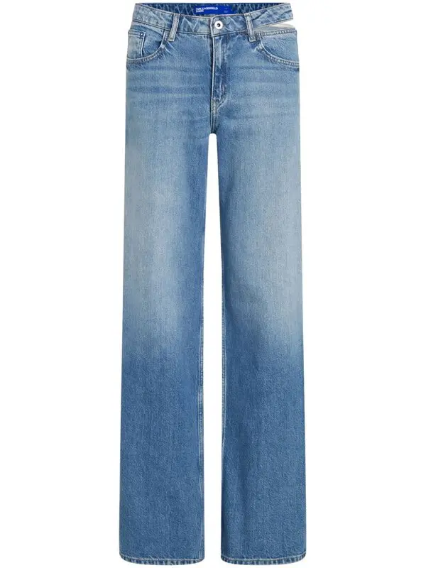 Karl Lagerfeld Cut-out Wide-leg Jeans