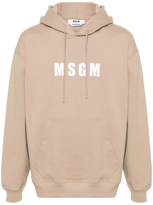 MSGM Logo-print Cotton Hoodie