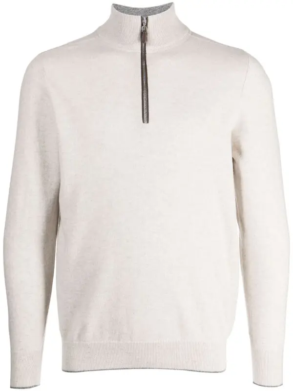 N.peal Carnaby Half-zip Jumper - Neutrals