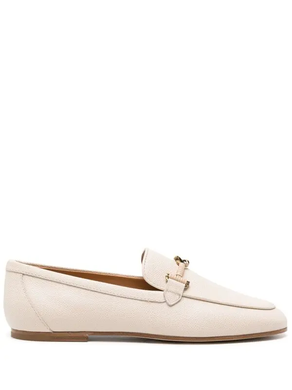 TOD'S Chain-link Leather Loafers - Neutrals