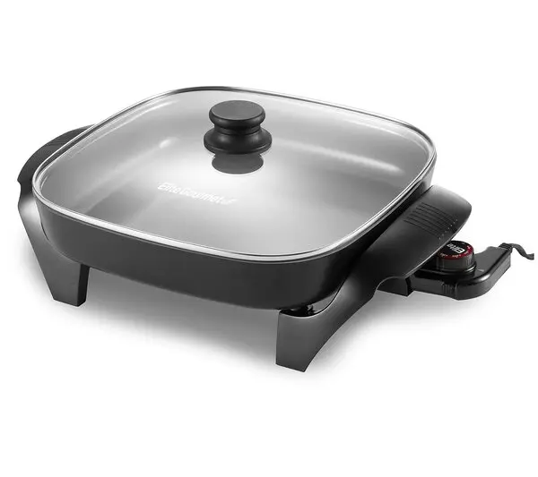 ELITE Gourmet 12' X 12' Electric Skillet With G Lass Lid