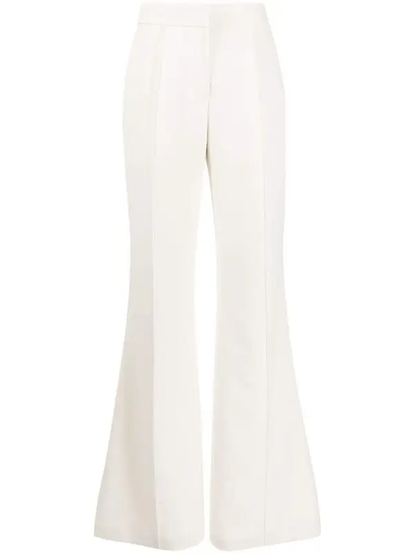 Elie Saab Pressed-crease Cady Flared Trousers