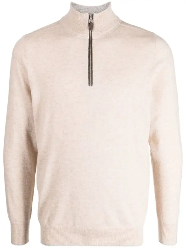 N.peal The Carnaby Half-zip Jumper - Neutrals