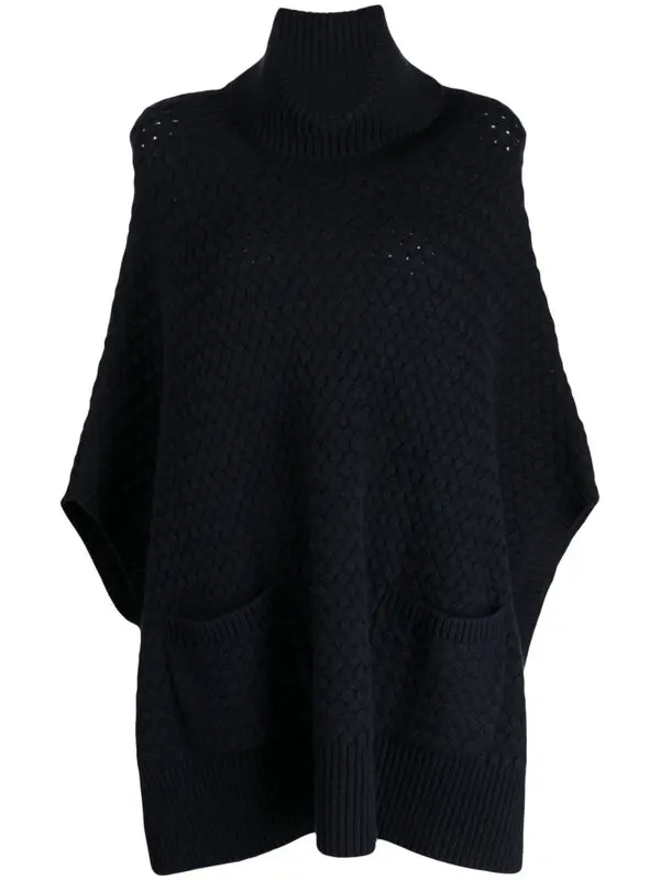 N.peal Basket-weave Cashmere Poncho