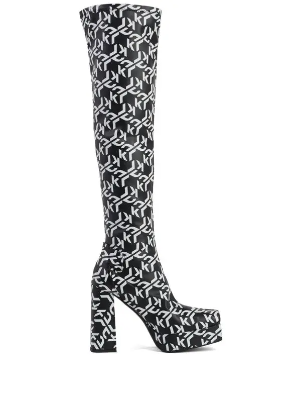 Karl Lagerfeld 120mm Logo-print Knee-high Boots