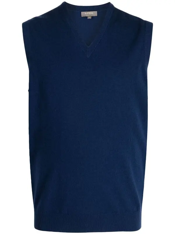 N.peal The Westminster Knit Vest - Blue