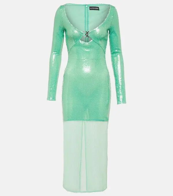 David Koma Sequined Midi Dress
