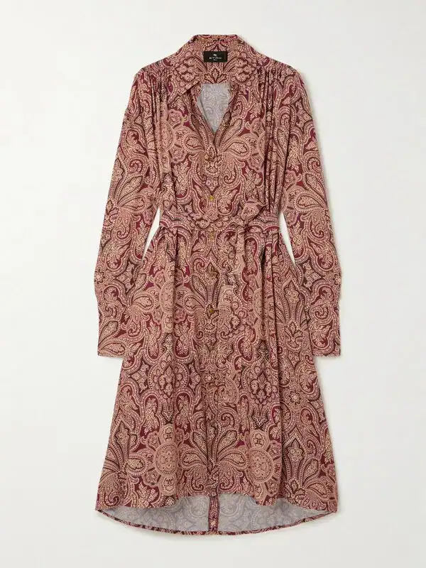 pink paisley shirt dress AVERY PAISLEY SHIRT DRESS