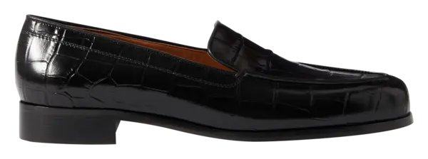 EMME PARSONS Danielle Croc-effect Loafers - Black