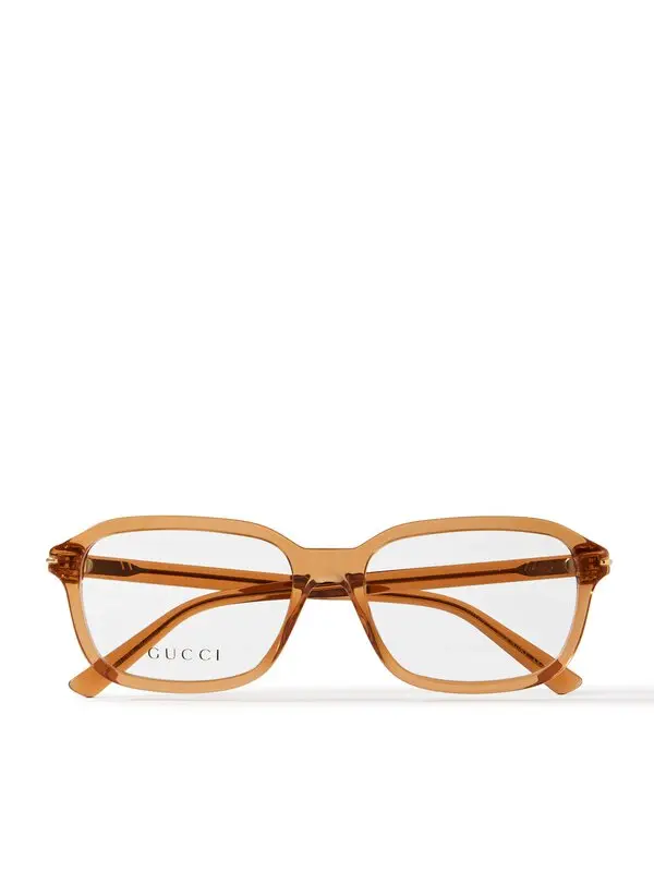 Gucci Square-Frame Recycled-Acetate Optical Glasses - Brown  display picture 1