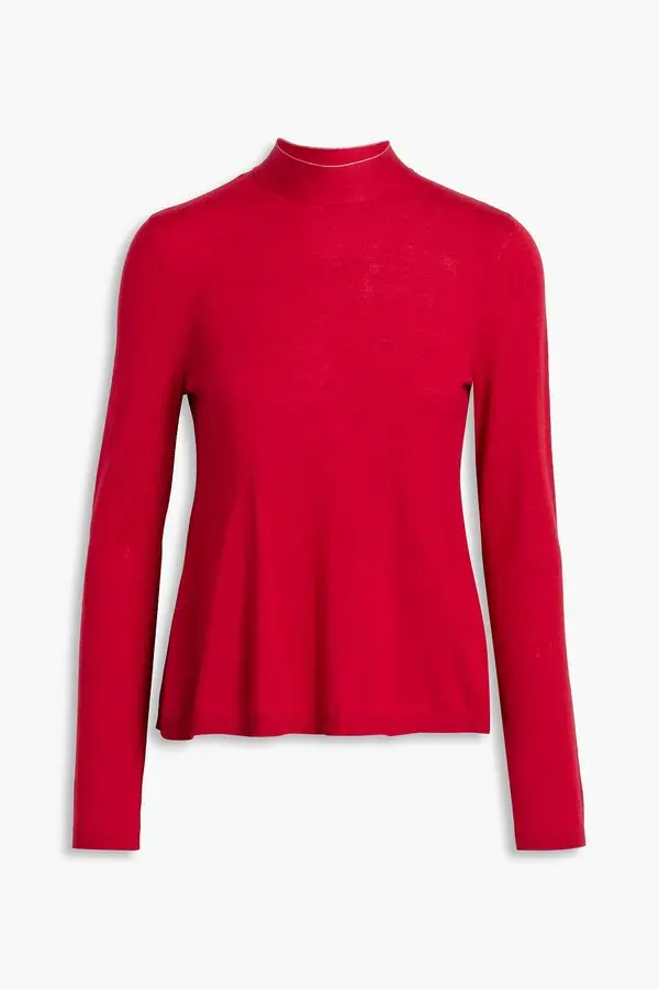 Red Valentino Wool, Silk, And Cashmere-blend Turtleneck Sweater